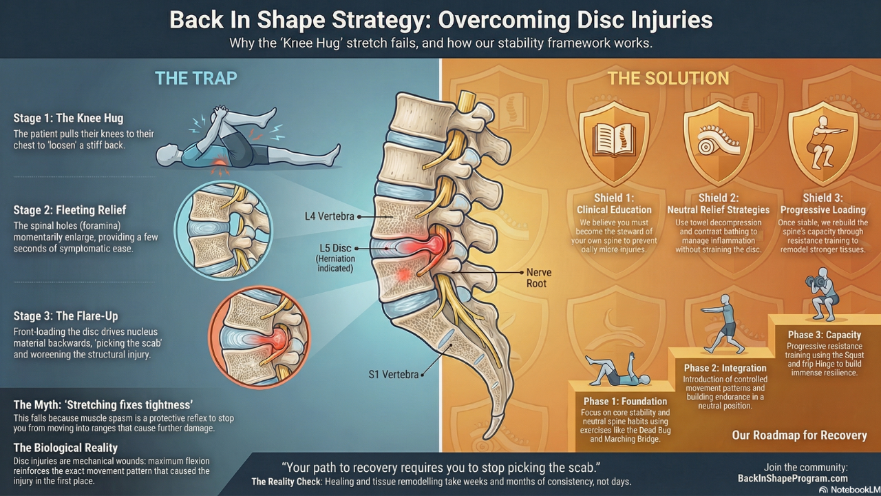 Why The Knee Hug Stretch Is Making Your Sciatica and Herniated Disc ...